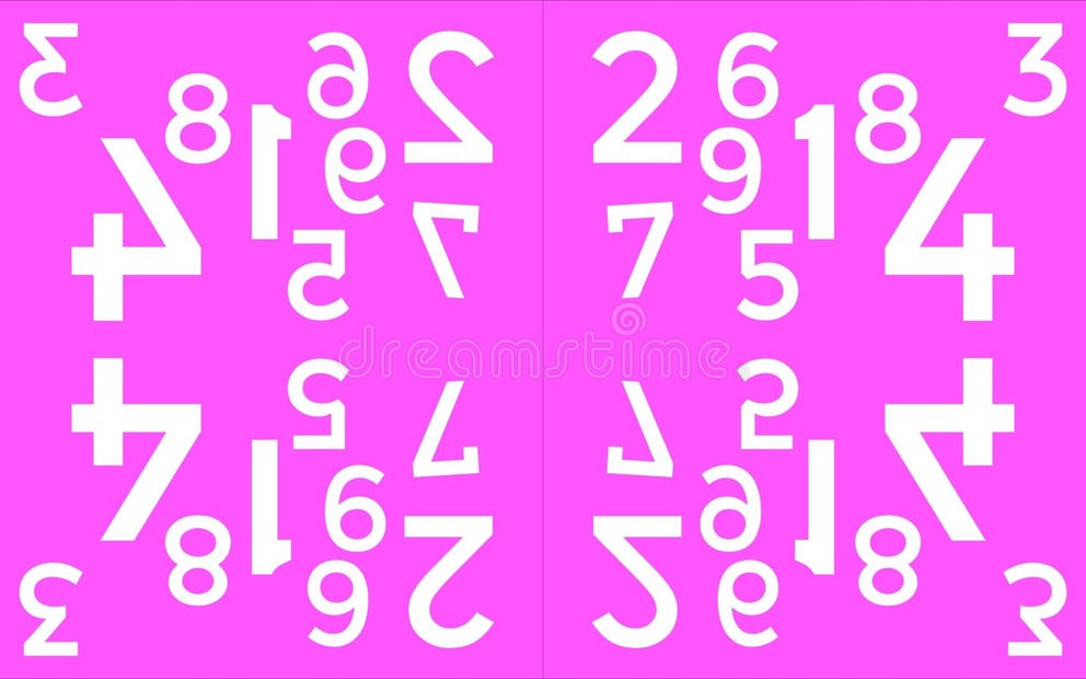 Pink Play Numbers Abstract Illustration Stock Illustration ...