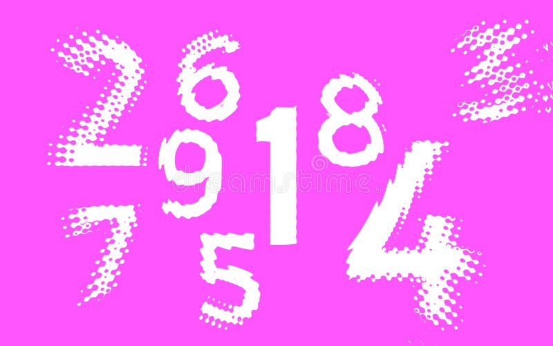 Pink Play Numbers Abstract Illustration Stock Illustration ...