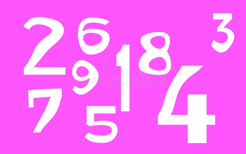 Pink Play Numbers Abstract Illustration Stock Illustration ...