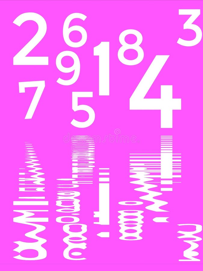 Pink Play Numbers Abstract Illustration Stock Illustration ...