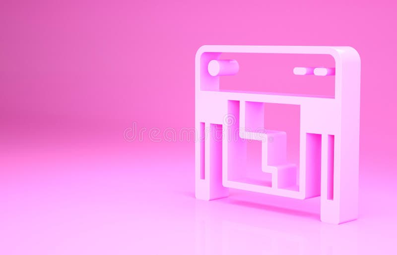 Pink Plotter Icon Isolated on Pink Background. Large Format ...