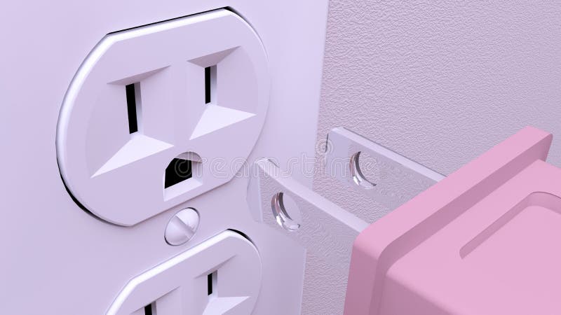 Pink Plug Inserted Wall Outlet Stock Illustrations – 4 Pink Plug ...