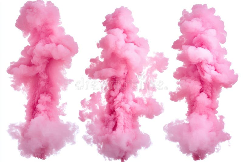 Pink Plumes Against White Space Isolated on White Background Stock ...