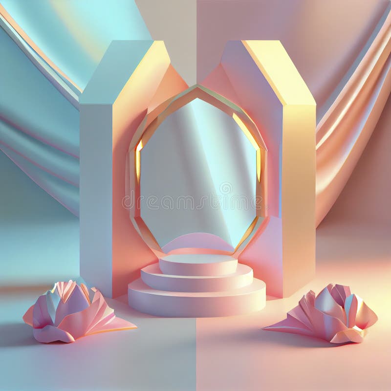 Pink Podium 3d Illustration for Product Display Stock Illustration ...