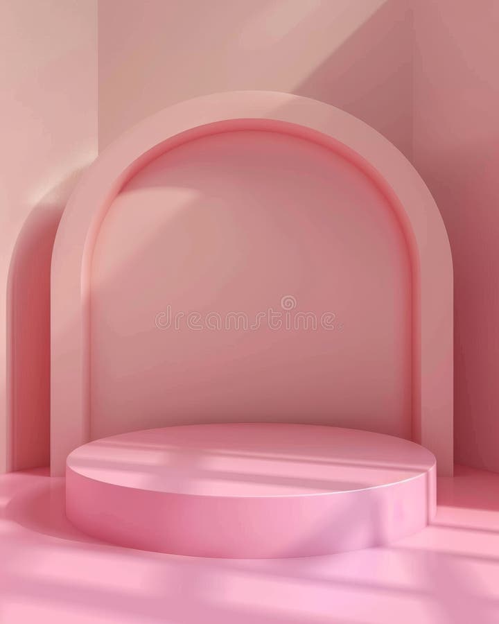 Pink Podium with Geometric Shapes Stock Photo - Image of fashion ...