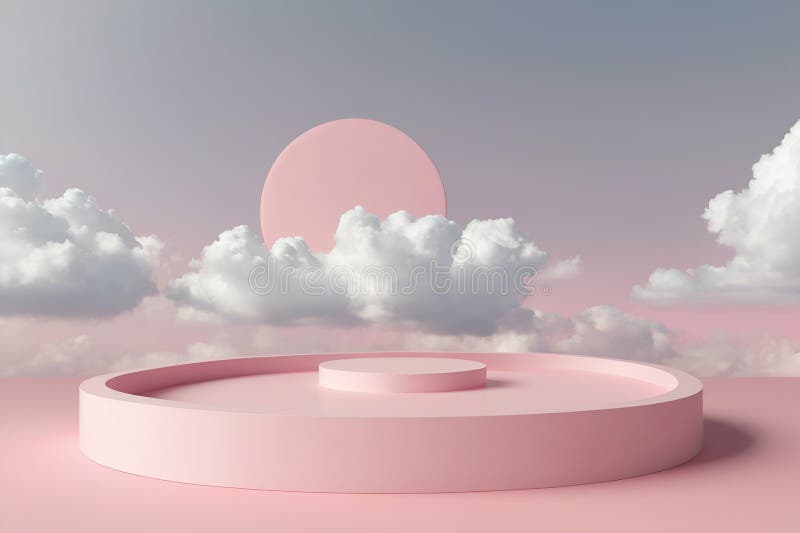 Pink Podium Stage Minimal Abstract Background Beauty Dreamy Space Stock ...