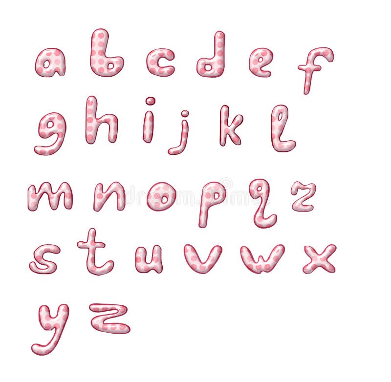 Pink Polka Dot Alphabet stock illustration. Illustration of notes ...