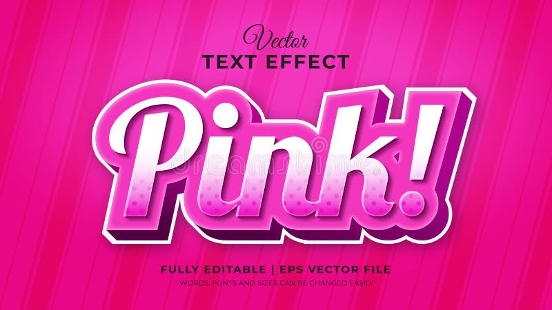Editable Text Effect 3d Pink Script Style Stock Illustrations – 13 ...