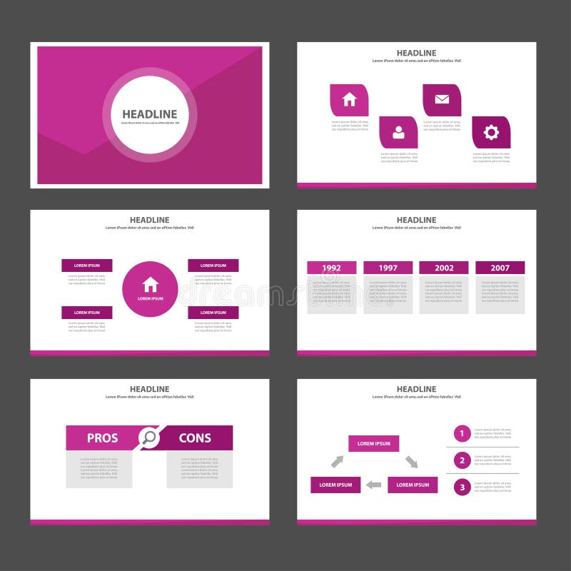 Pink Polygon Infographic Element and Icon Presentation Templates Flat ...