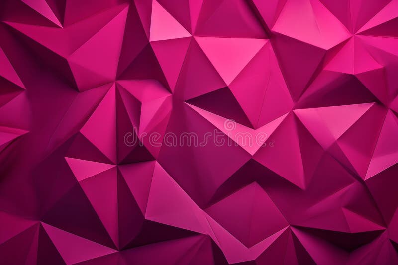 Pink Polygonal Surface with Triangular Pyramids. . AI Generated Stock Illustration ...