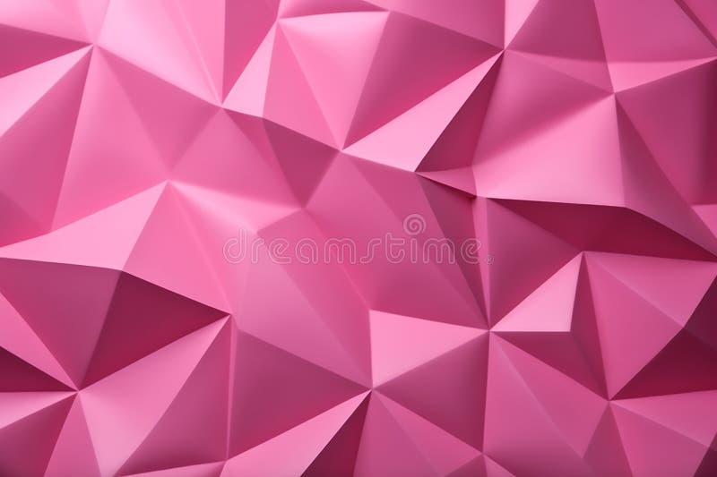 Pink Polygonal Surface with Triangular Pyramids. . AI Generated Stock Photo - Image of design ...