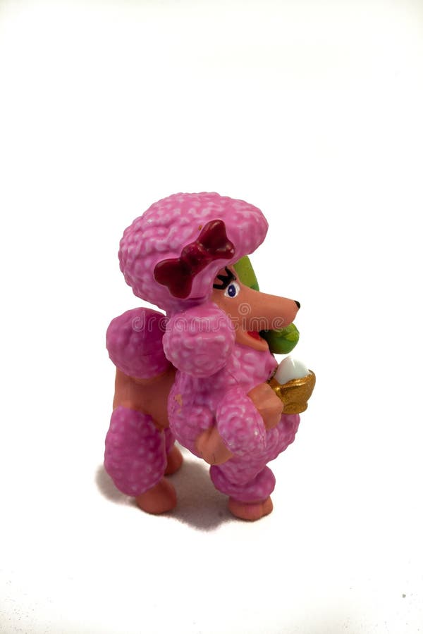 Pink poodle on white stock image. Image of play, animal - 51300017