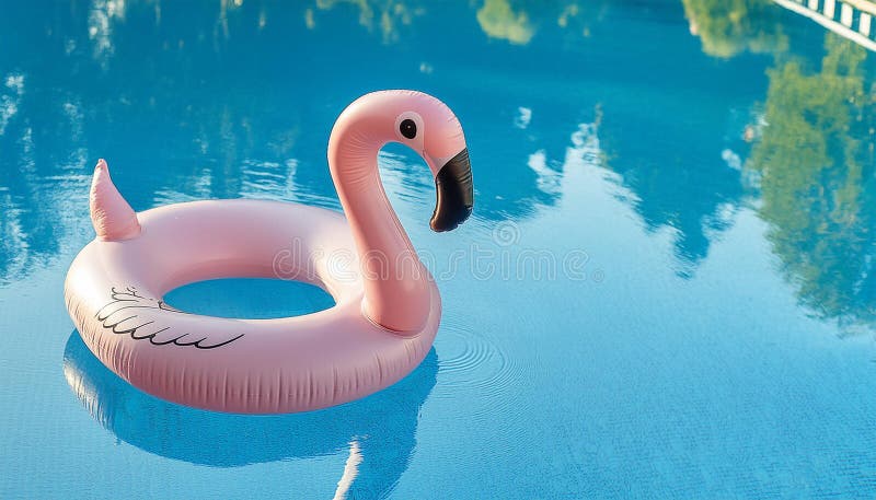 Pink Pool Floats. Pink Pool Float, Pool Ring in Cool Blue Refreshing ...