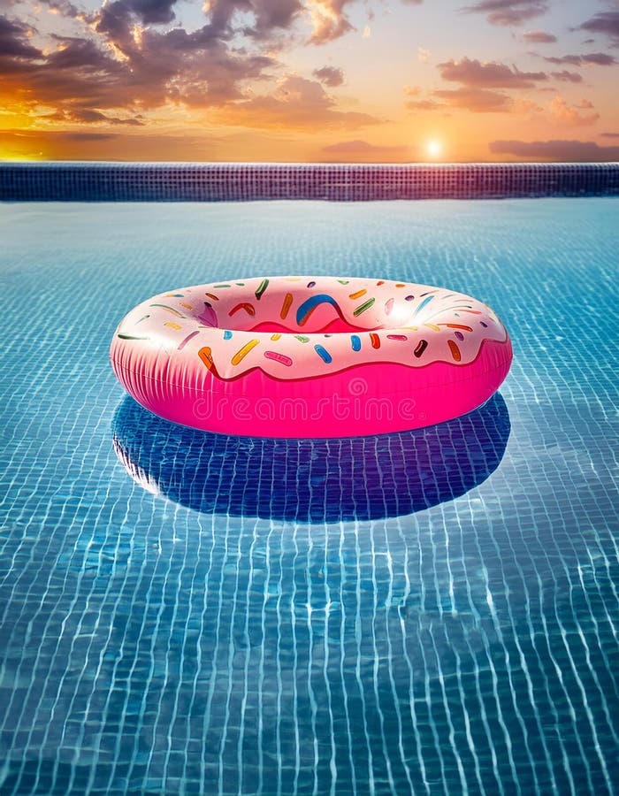 Pink Pool Floats. Pink Pool Float, Pool Ring in Cool Blue Refreshing ...