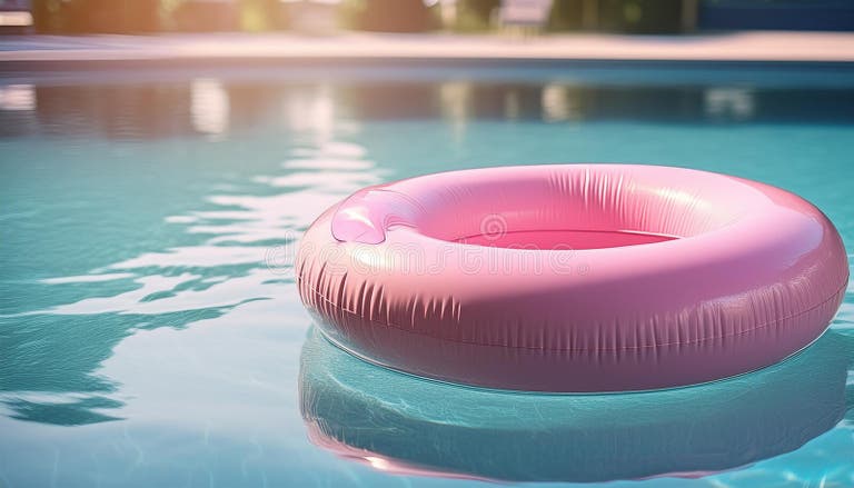 Pink Pool Floats. Pink Pool Float, Pool Ring in Cool Blue Refreshing ...