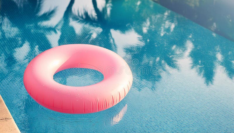 Pink Pool Floats. Pink Pool Float, Pool Ring in Cool Blue Refreshing ...