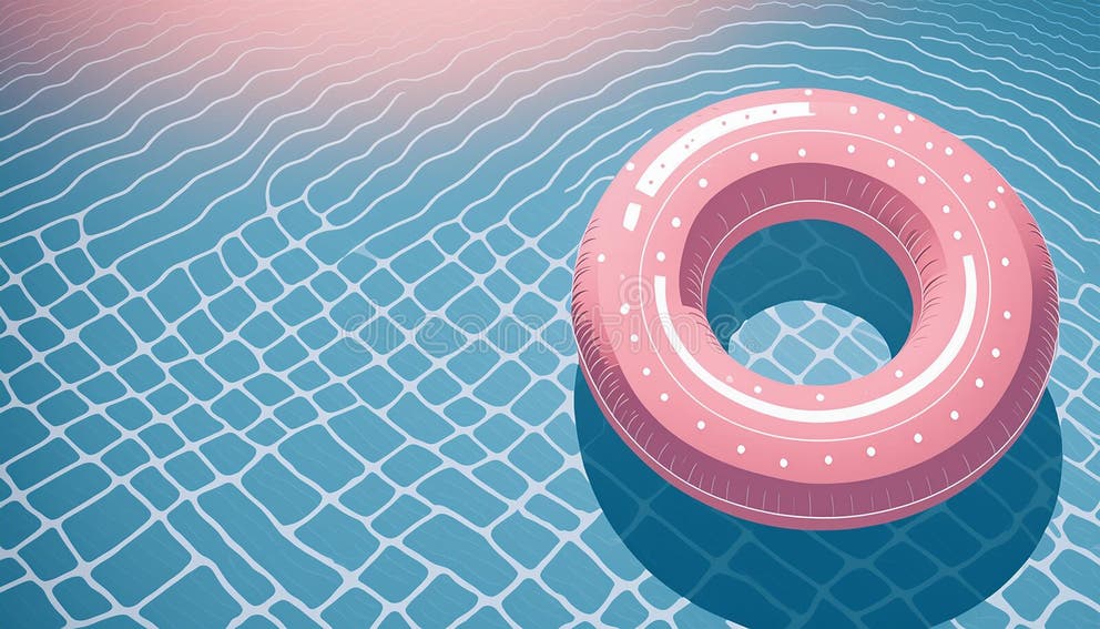 Pink Pool Floats. Pink Pool Float, Pool Ring in Cool Blue Refreshing ...