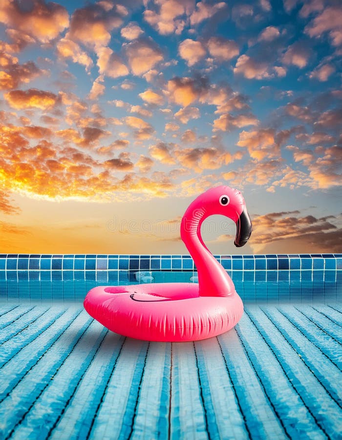 Pink Pool Floats. Pink Pool Float, Pool Ring in Cool Blue Refreshing ...