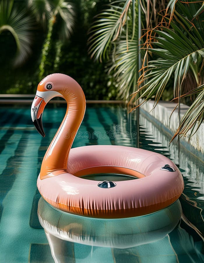 Pink Pool Floats. Pink Pool Float, Pool Ring in Cool Blue Refreshing ...