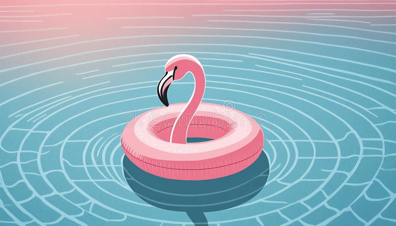 Pink Pool Floats. Pink Pool Float, Pool Ring in Cool Blue Refreshing ...