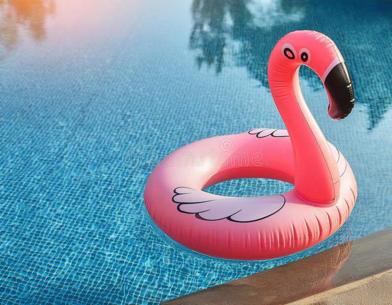 Pink Pool Floats. Pink Pool Float, Pool Ring in Cool Blue Refreshing ...