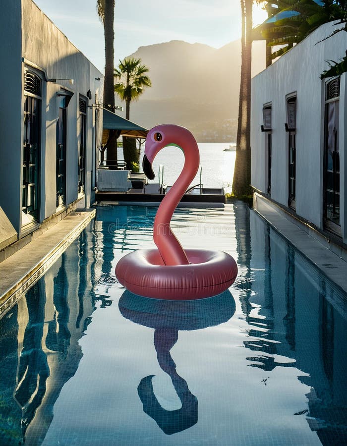 Pink Pool Floats. Pink Pool Float, Pool Ring in Cool Blue Refreshing ...