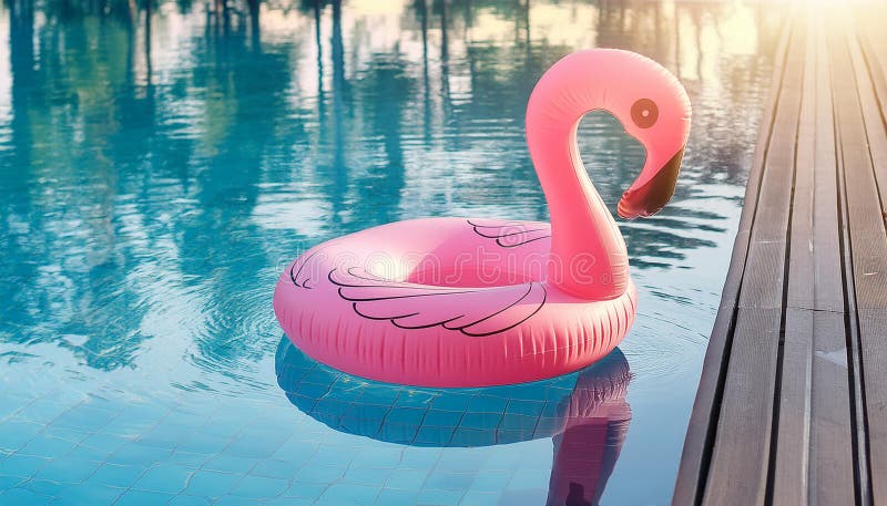 Pink Pool Floats. Pink Pool Float, Pool Ring in Cool Blue Refreshing ...