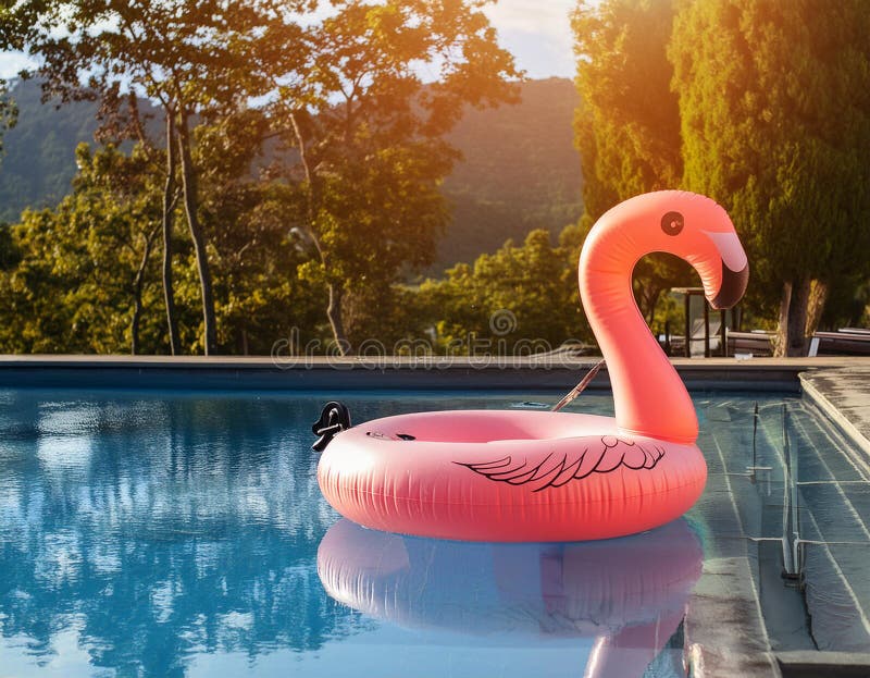 Pink Pool Floats. Pink Pool Float, Pool Ring in Cool Blue Refreshing ...