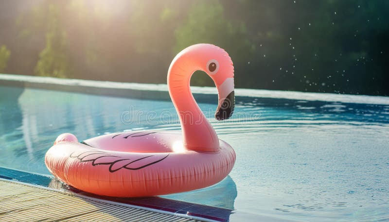 Pink Pool Floats. Pink Pool Float, Pool Ring in Cool Blue Refreshing ...