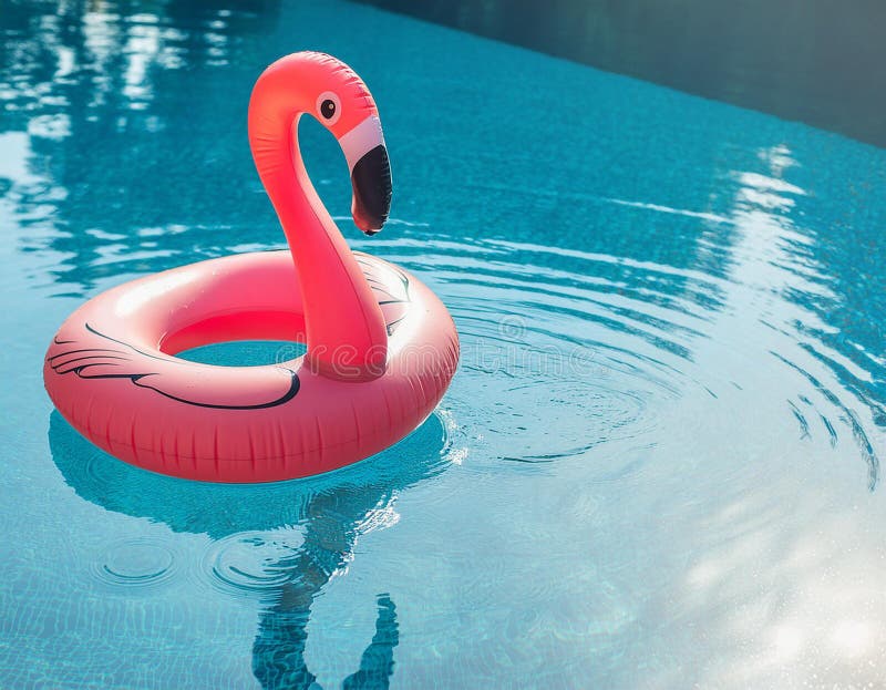Pink Pool Floats. Pink Pool Float, Pool Ring in Cool Blue Refreshing ...