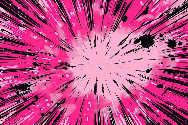 Pink Pop Art Splash Explosion. Generative AI. Stock Illustration ...