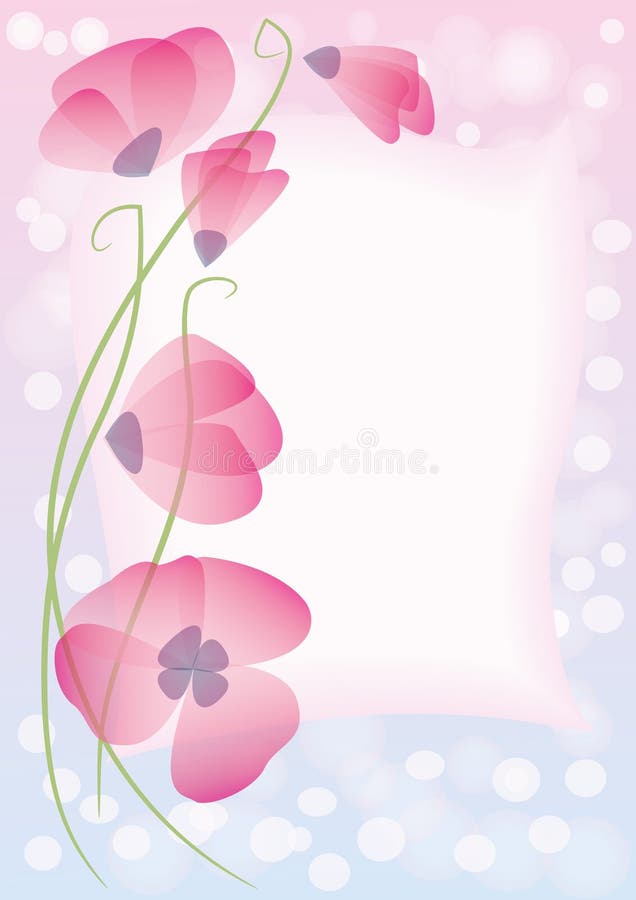 Pink poppies stock vector. Illustration of abstract, birthday - 34897055