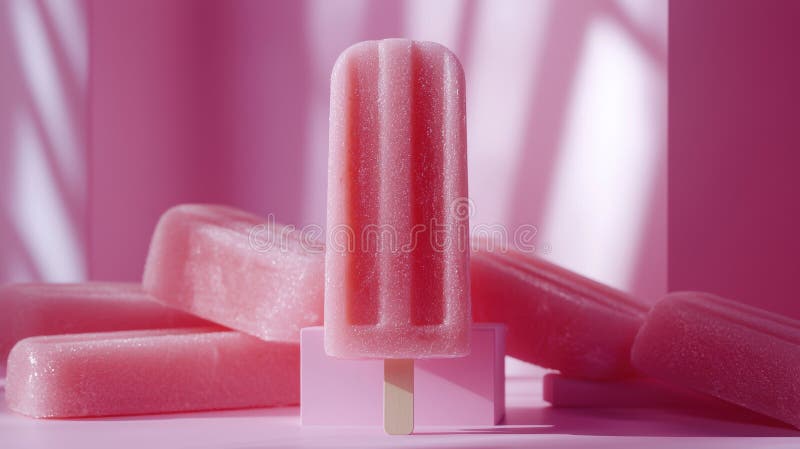 Pink Popsicle Summer Delight Refreshing Ice Pops on a Pink Background ...