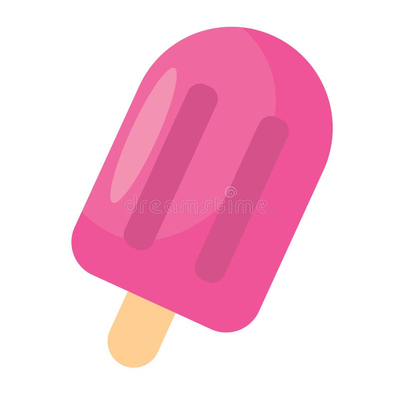 Pink Popsicle Summer Treat. Vector Stock Vector - Illustration of ...