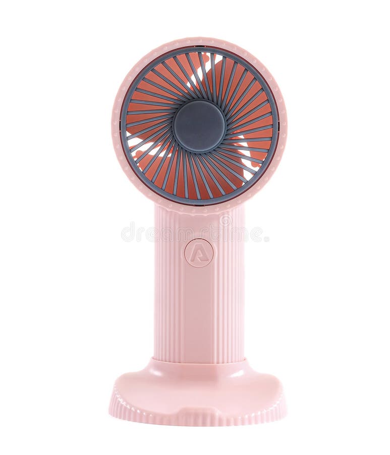 Pink Portable Fan Close Up on White Background Stock Photo - Image of ...