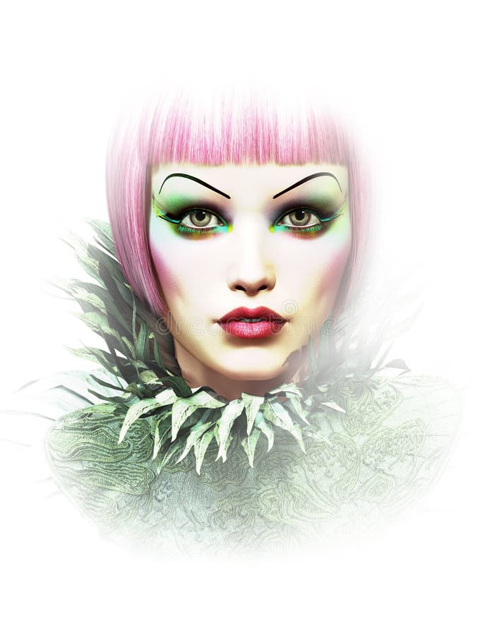 Pink Portrait stock illustration. Illustration of fashion - 27532486