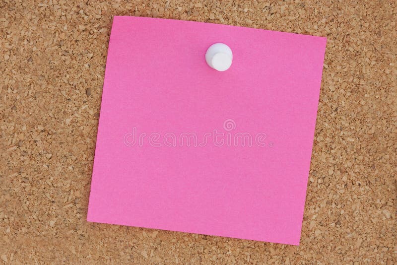 Pink post it note stock photo. Image of board, pinned - 19186314