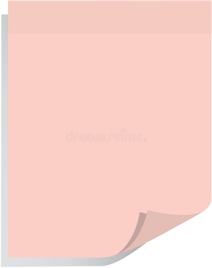 Pink Post It Note stock vector. Illustration of work, important - 6483482