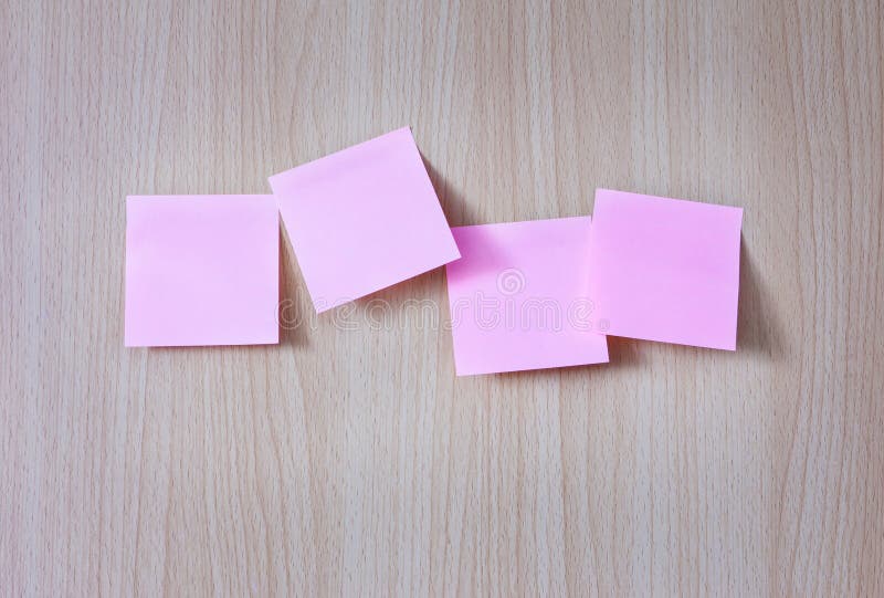 Pink Post it Paper on Wood Board Stock Image - Image of post, sheet ...