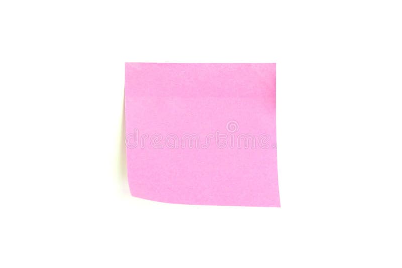 Pink Post It Note Isolated On White Stock Photo - Image of reminder ...
