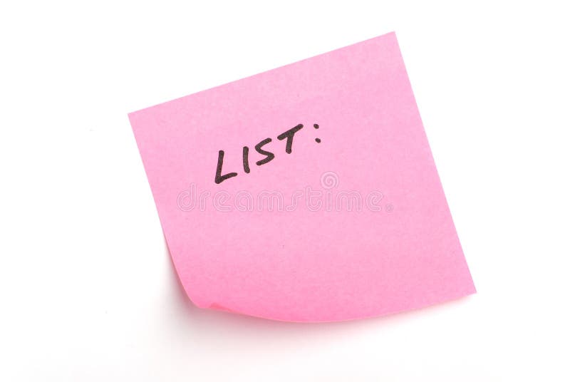 Pink postit note with stock photo. Image of pink, isolated - 7874334