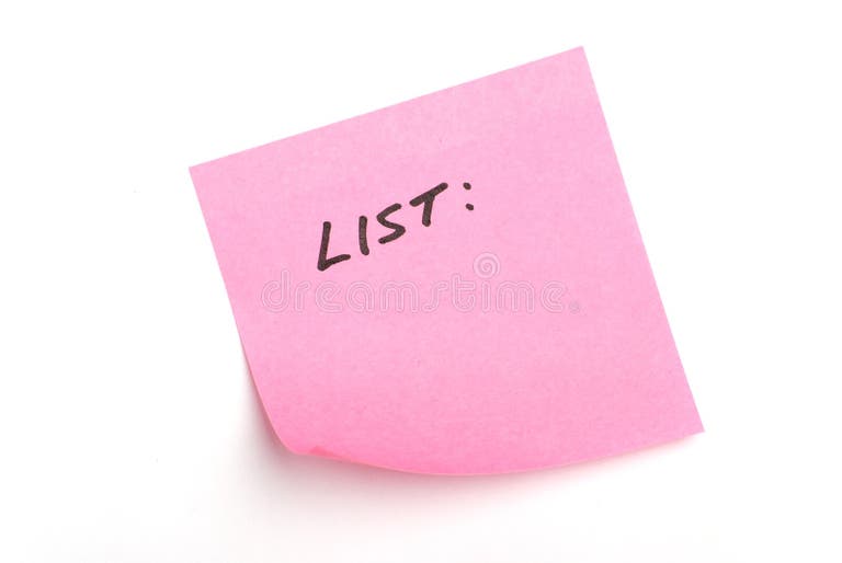 Pink postit note with stock photo. Image of pink, isolated - 7874334