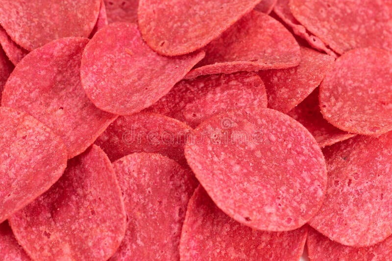 Pink Potato Chips Macro Background Stock Image - Image of white, large ...