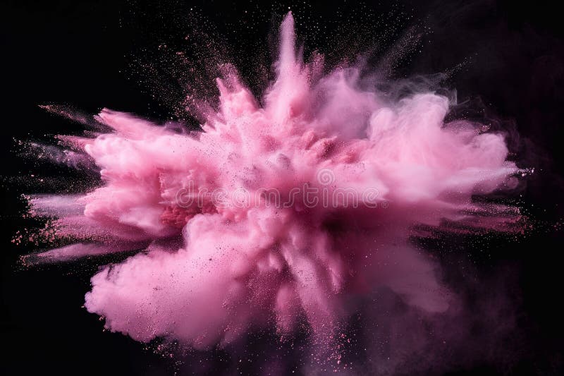 Pink Powder Burst Captured Mid Air Black Background Neural Network Ai ...