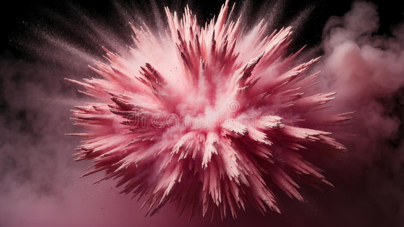 Pink Powder Center Radial Explosion Isolated in White Ai Generated ...