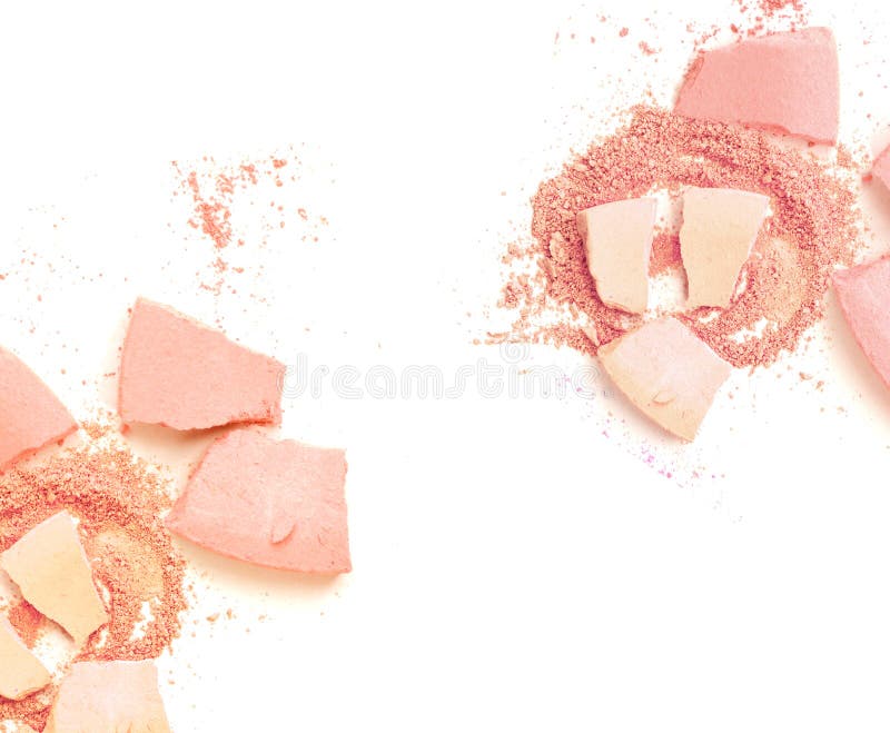 Pink Powder Cosmetic Powder Make Up Crushed on White Stock Photo ...