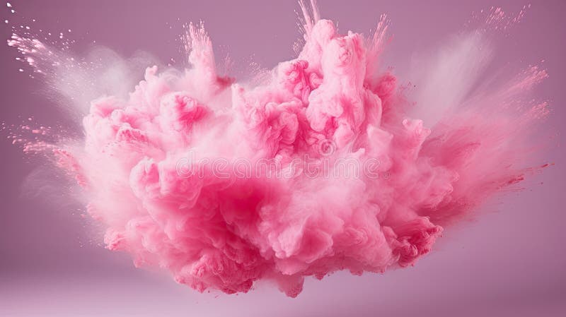 Pink Powder Explosion Against Pink Background Stock Illustration ...