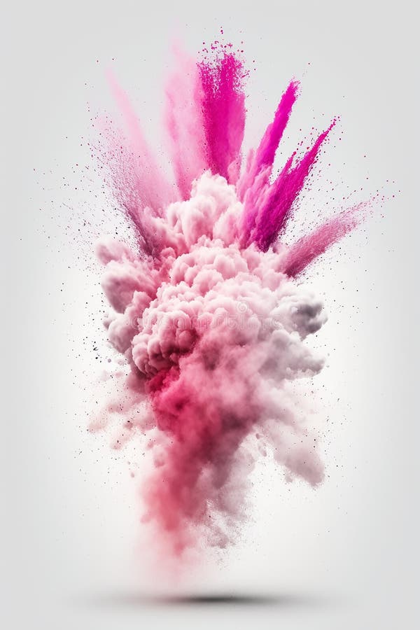 Pink Powder Explosion on White Background Stock Image - Image of purple ...