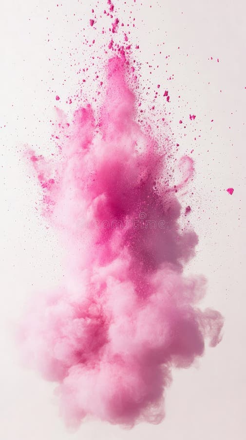 Pink Powder Explosion on White Background, Abstract Art. Creative Color ...