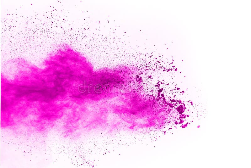 Pink Powder Explosion on White Background. Stock Photo - Image of ...